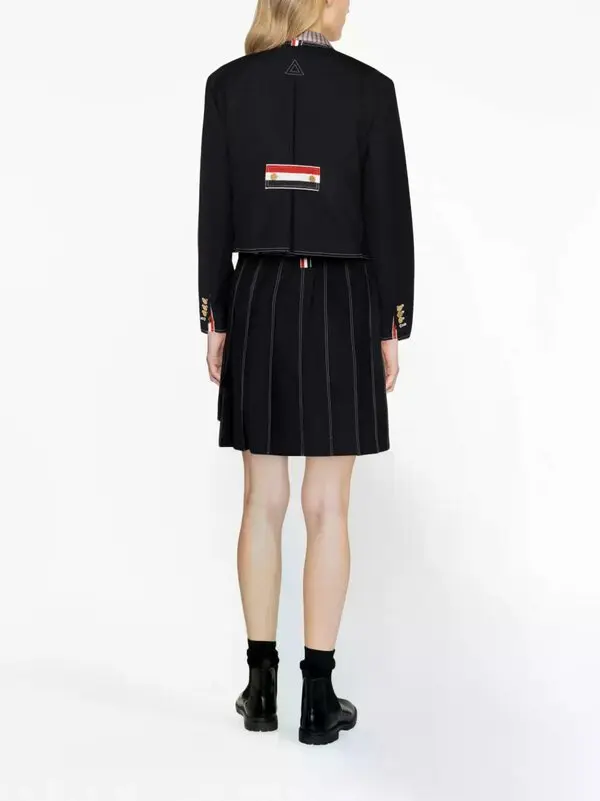 Thom Browne Rwb-detail Wool Cropped Jacket