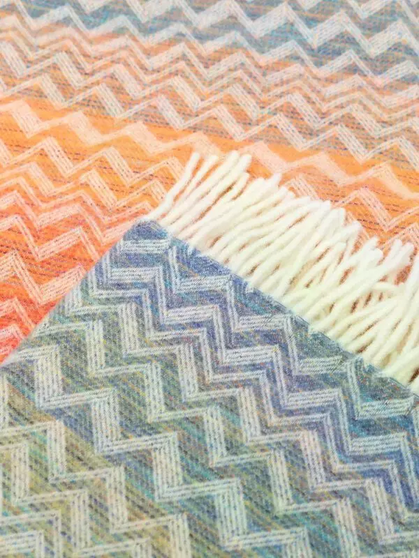 Missoni Zigzag-pattern Fringed Throw - Red