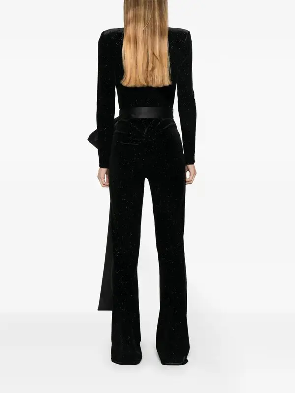 NISSA Velvet Glitter Detail Jumpsuit