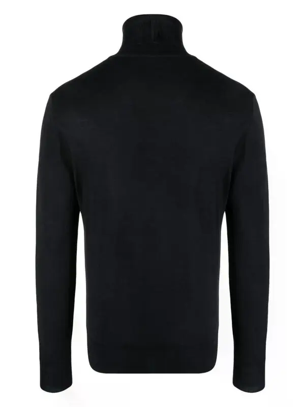 Altea Virgin Wool Roll Neck Jumper - Black