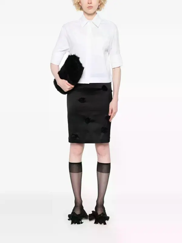 Sportmax Borbona Mini Skirt With Floral Appliqu