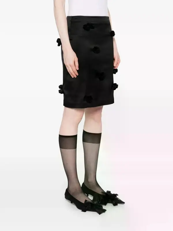Sportmax Borbona Mini Skirt With Floral Appliqu