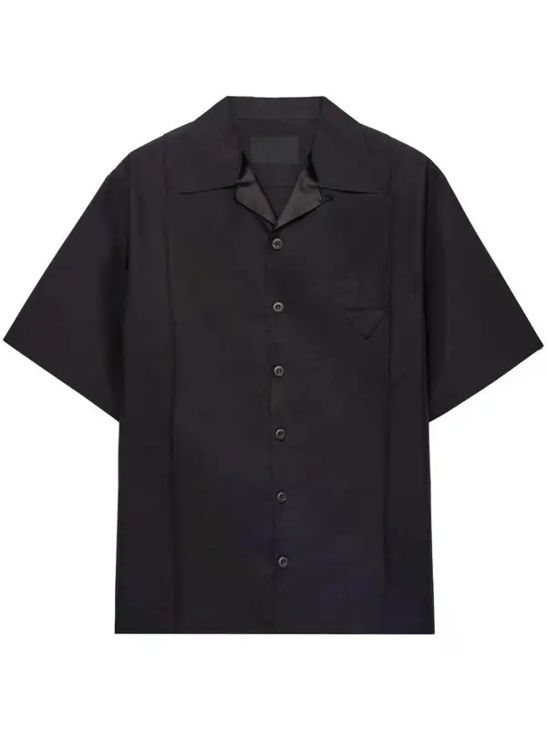 Prada Technical Cotton Short-sleeved Shirt - Black