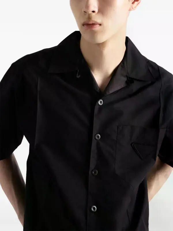 Prada Technical Cotton Short-sleeved Shirt - Black