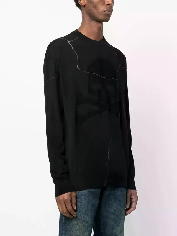 Philipp Plein Cracked Effect Wool Jumper