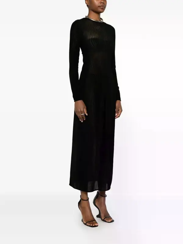 JEAN PAUL GAULTIER Mesh Flocked Finish Maxi Dress
