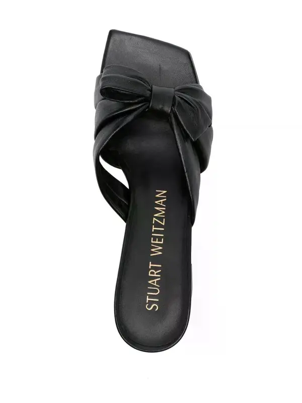 STUART WEITZMAN Sofia Nappa Leather Block Heel Sandals