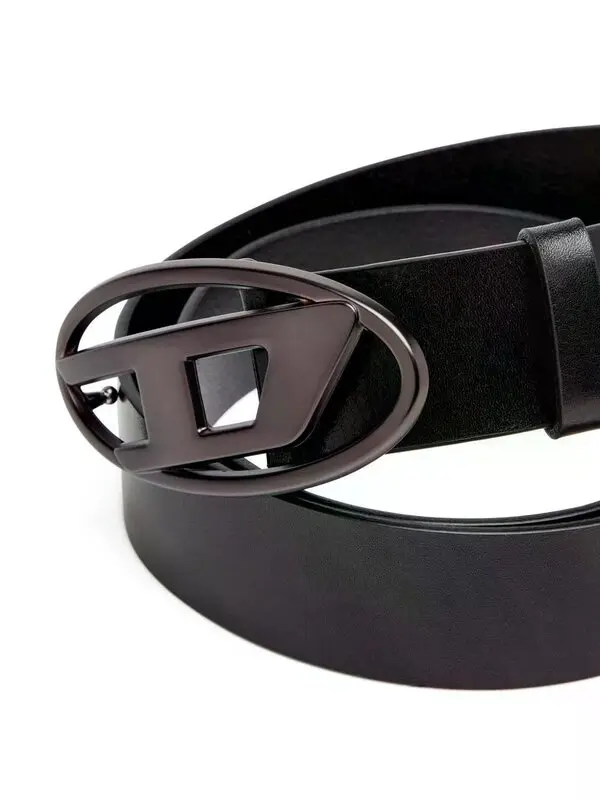 DIESEL® B-1dr Belt With Logo Buckle - Black