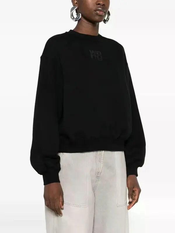 Alexander Wang Logo-embossed Cotton Sweatshirt - Black