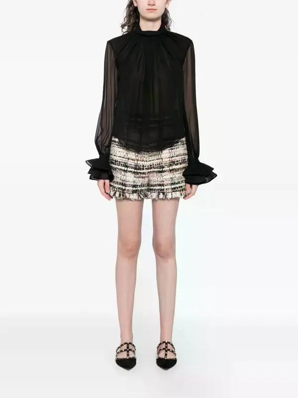 Giambattista Valli Semi-sheer Blouse With Draped Detailing
