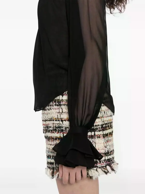 Giambattista Valli Semi-sheer Blouse With Draped Detailing