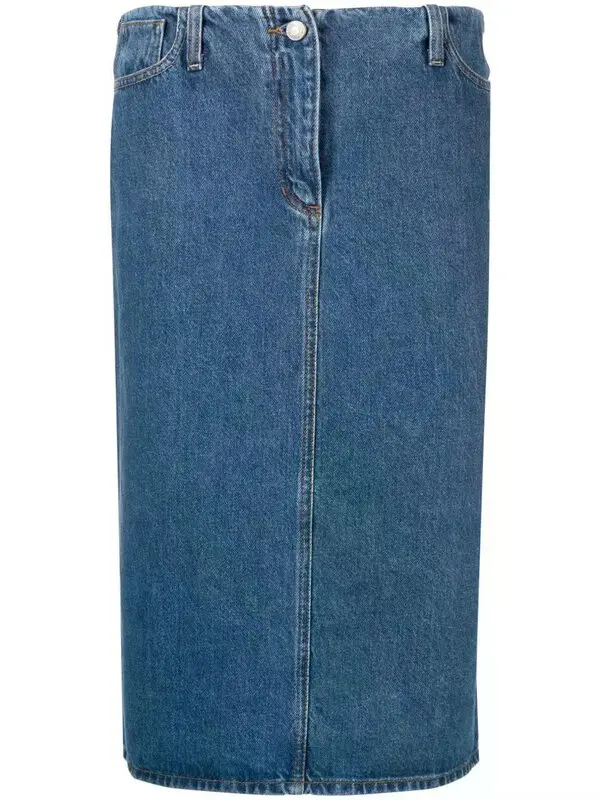 Magda Butrym Engraved-logo Denim Pencil Skirt