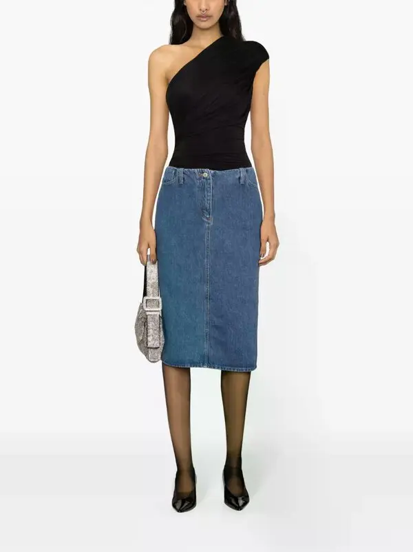 Magda Butrym Engraved-logo Denim Pencil Skirt