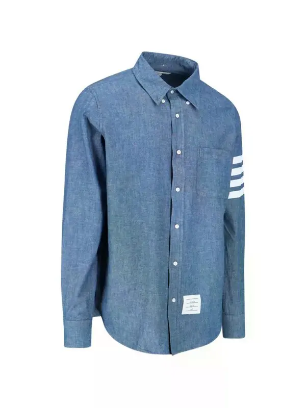 Thom Browne 4-bar Straight-fit Chambray Shirt