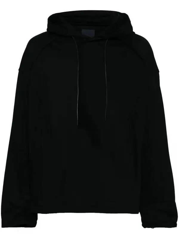 JUUN.J Logo Embroidered Hoodie - Black