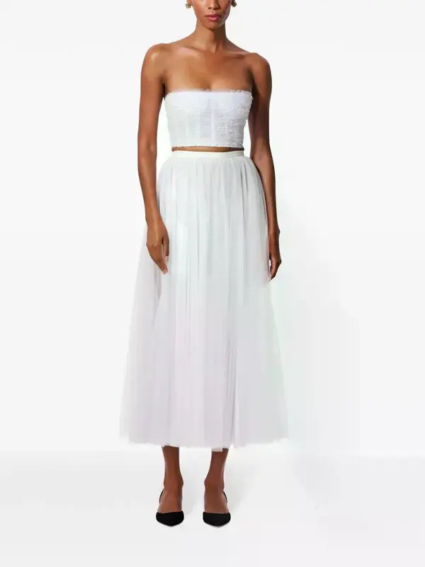 Carolina Herrera Sequin-embellished Tulle Cropped Top