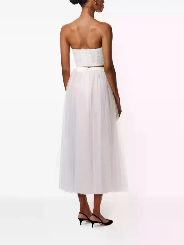 Carolina Herrera Sequin-embellished Tulle Cropped Top