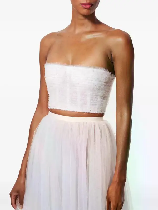 Carolina Herrera Sequin-embellished Tulle Cropped Top