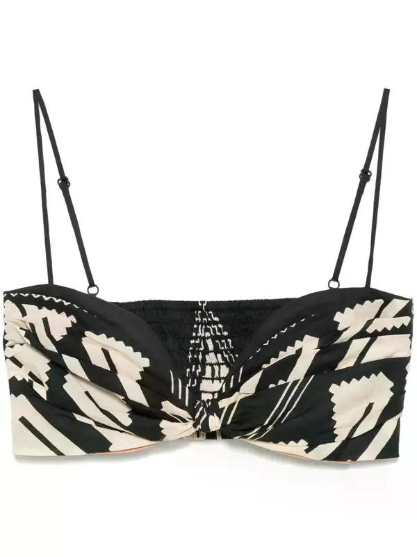 Johanna Ortiz Nudos Del Mar" Geometric Print Top - Black