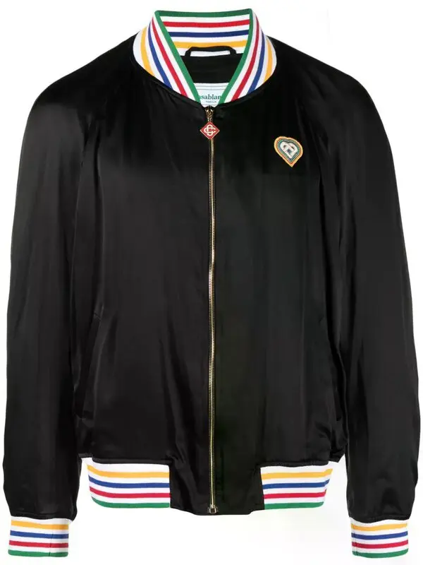 Casablanca Souvenir Logo-patch Bomber Jacket - Black