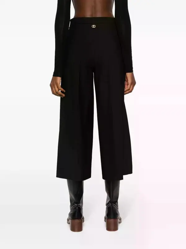 TWINSET Logo Plaque High-waisted Wide-leg Trousers