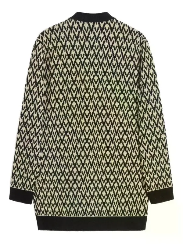 Valentino Garavani Geometric Pattern Virgin Wool Cardigan