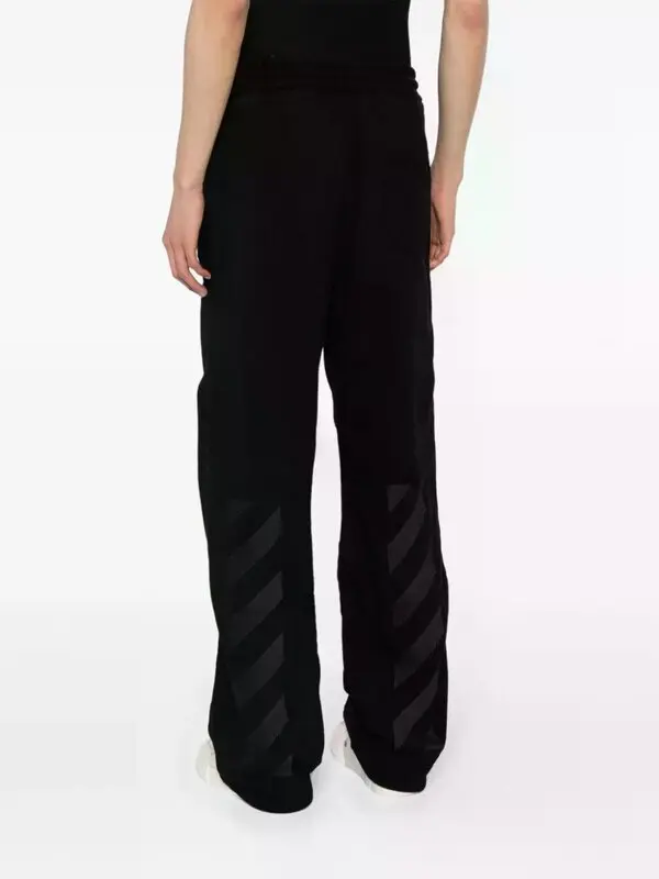 Off-White Diag-stripe Embroidered Track Pants - Black