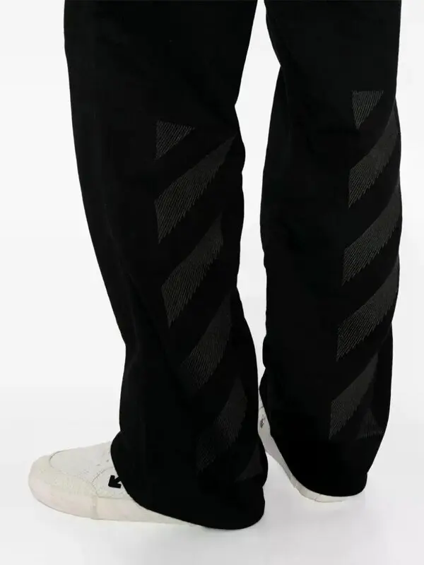 Off-White Diag-stripe Embroidered Track Pants - Black