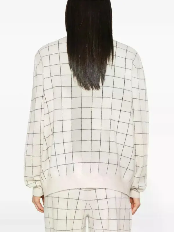 Frenckenberger Windowpane Checked Cardigan
