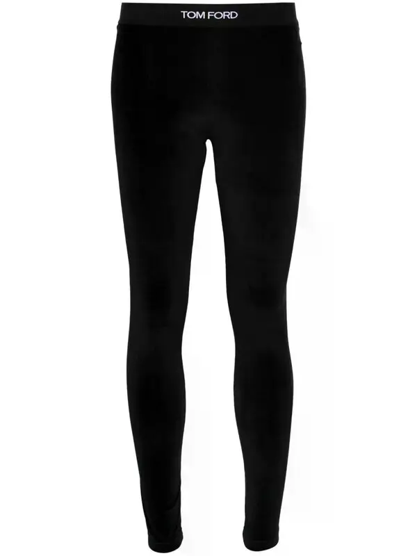 TOM FORD Velvet Logo-waistband Leggings