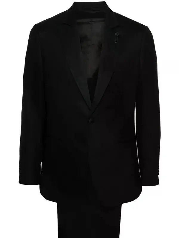 LARDINI Single-breasted Crepe Suit - Black