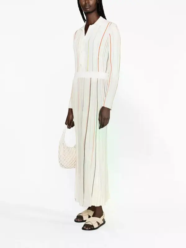 Sonia Rykiel Paris Striped Pleated Maxi Skirt