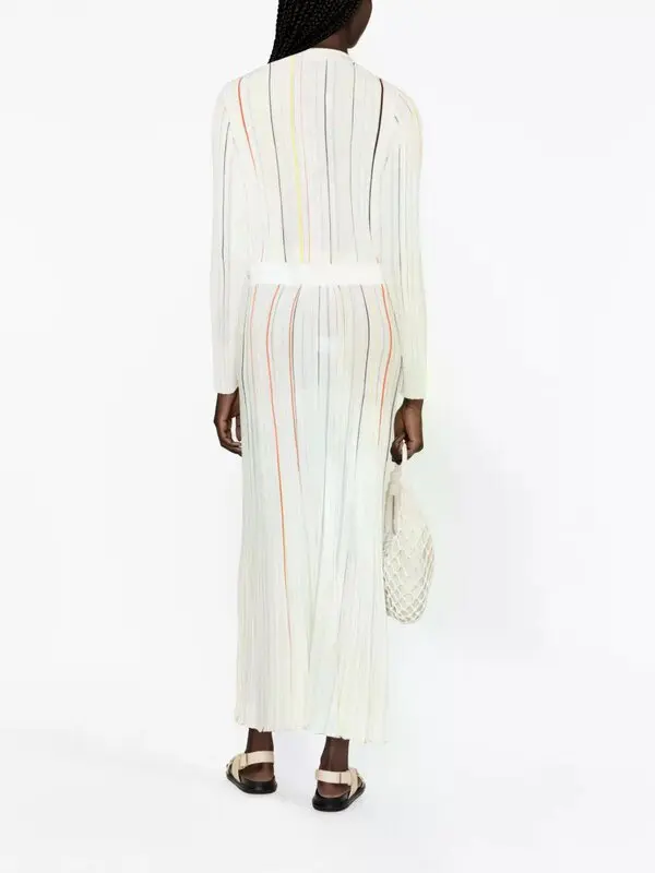 Sonia Rykiel Paris Striped Pleated Maxi Skirt