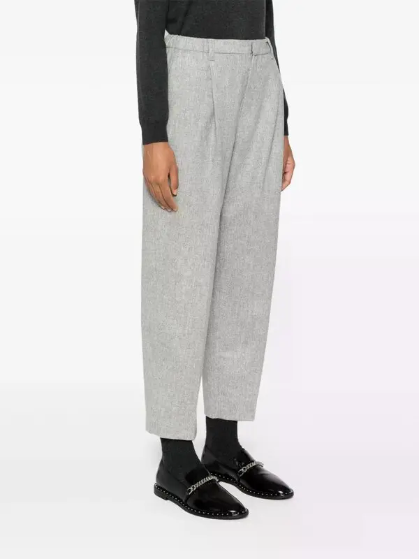 Brunello Cucinelli Mélange Pleated Tapered Trousers