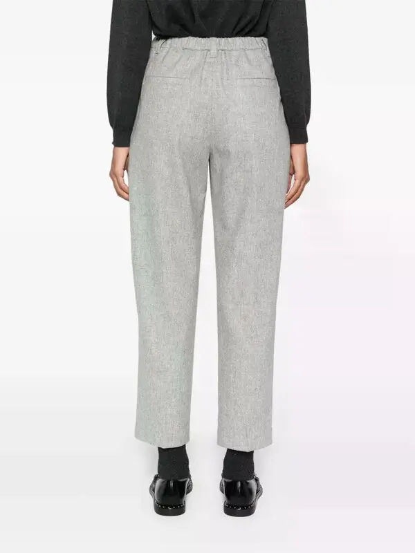 Brunello Cucinelli Mélange Pleated Tapered Trousers