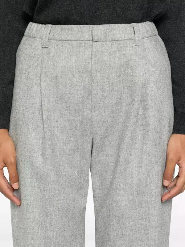 Brunello Cucinelli Mélange Pleated Tapered Trousers