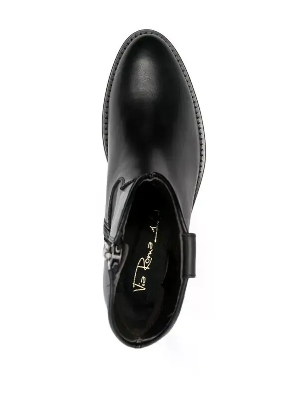 VIA ROMA 15 Calf Leather Cowboy Ankle Boots