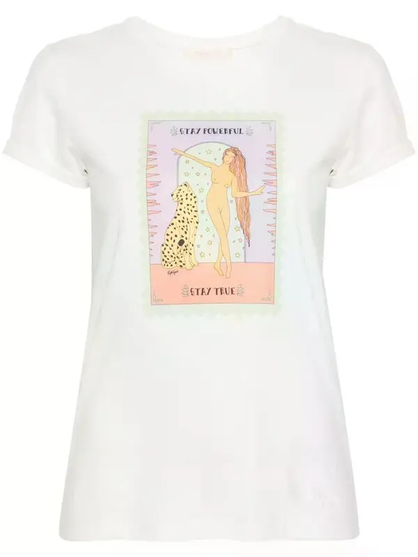 TWINSET Embroidered Logo Cotton T-shirt - White