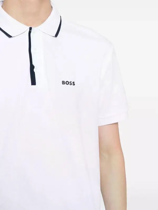 BOSS Logo-print Cotton Polo Shirt