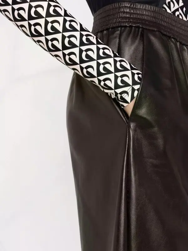 Drome Lamb Skin Flared-leg Trousers - Black