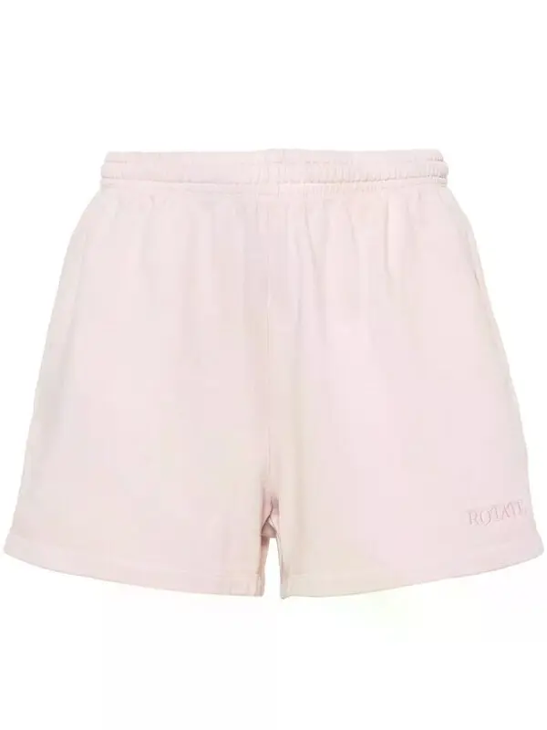 ROTATE BY BIRGER CHRISTENSEN Logo-embroidered Track Shorts - Pink