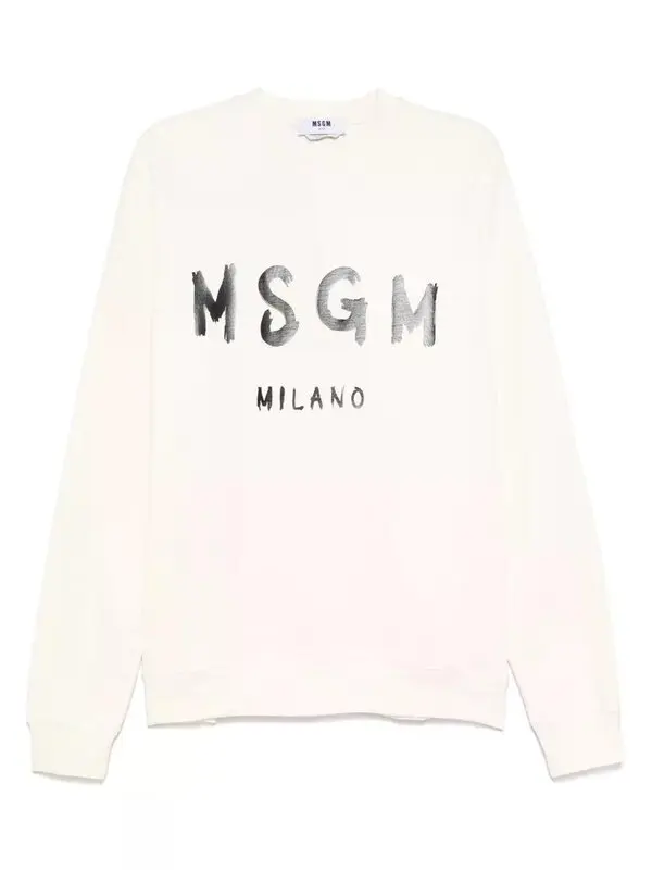 MSGM Logo-print Sweatshirt - Neutrals