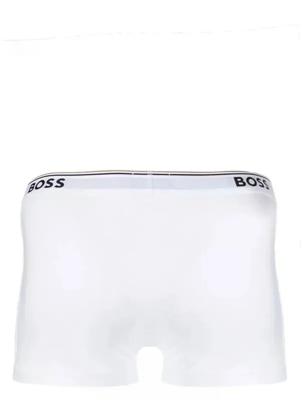 BOSS Pack-of-three Logo-waistband Boxer Briefs - White