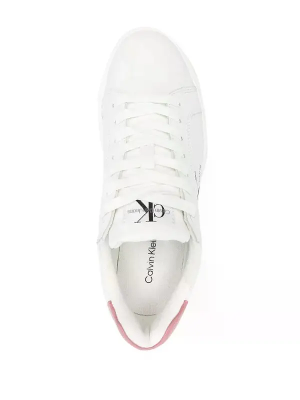 Calvin Klein Calf Leather Logo Print Sneakers