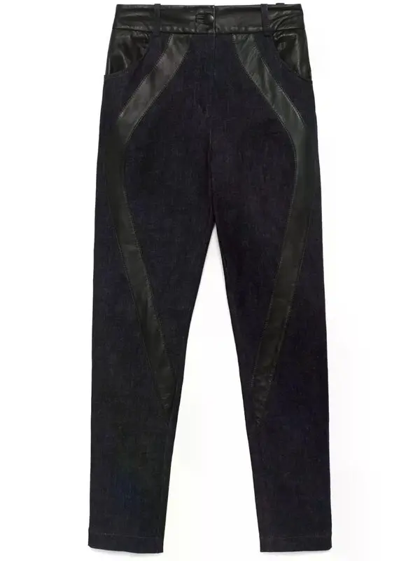 MITILIANE COUTURE Paneled Slim-cut Jeans - Blue