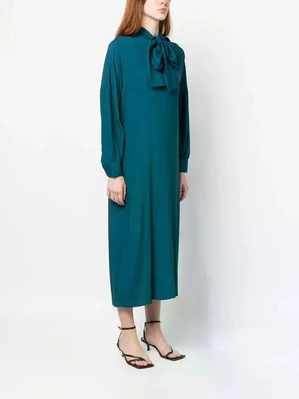 PAULA Name' Scarf Detail Midi Dress - Blue