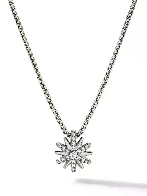 David Yurman Sterling Pavé-set Diamond Starburst Pendant Necklace - Silver