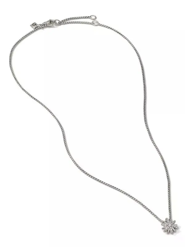 David Yurman Sterling Pavé-set Diamond Starburst Pendant Necklace