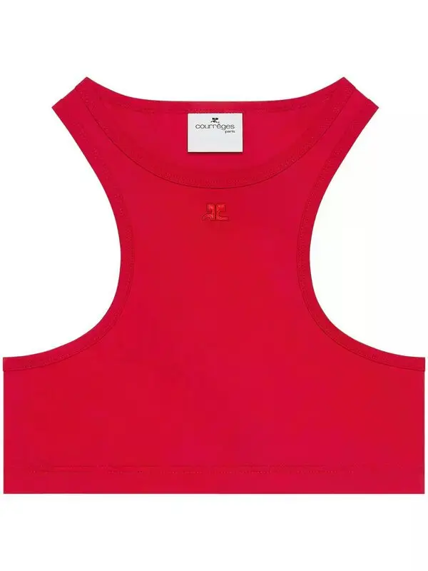COURREGES Racerback Crop Top - Red