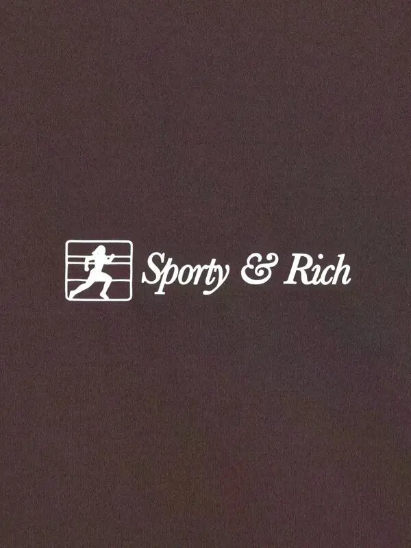 SPORTY & RICH Runner Script Sports Bra - Brown